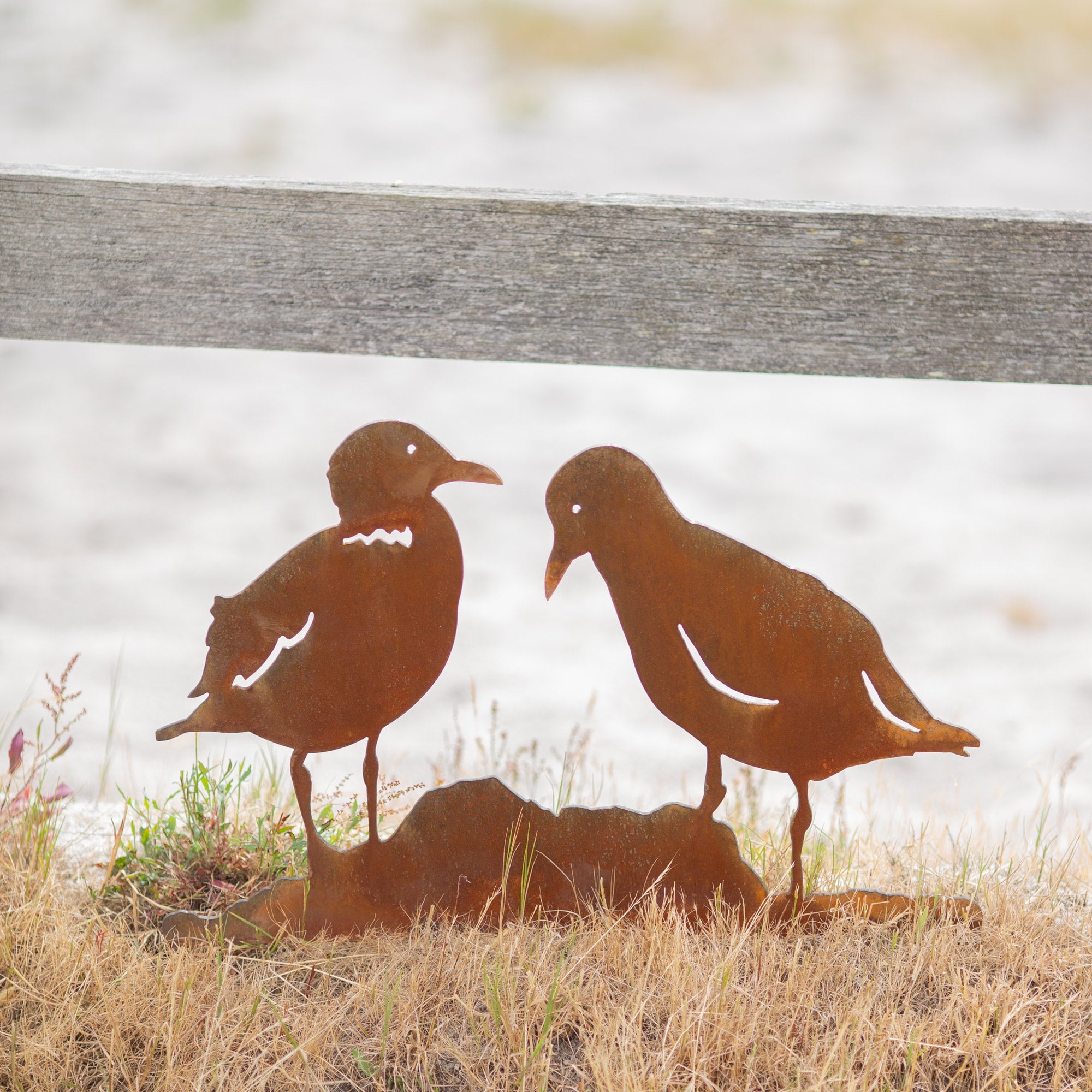 Seagulls Beach Themed Rusty Metal Garden Art | Gravelly Beach Metalworks
