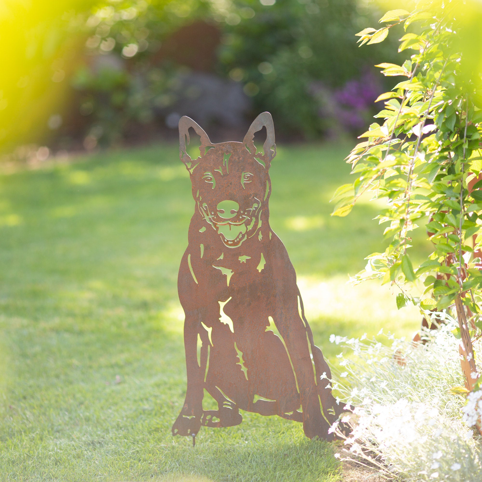 Rusty Garden Metal Art Dog | Gravelly Beach Metalworks