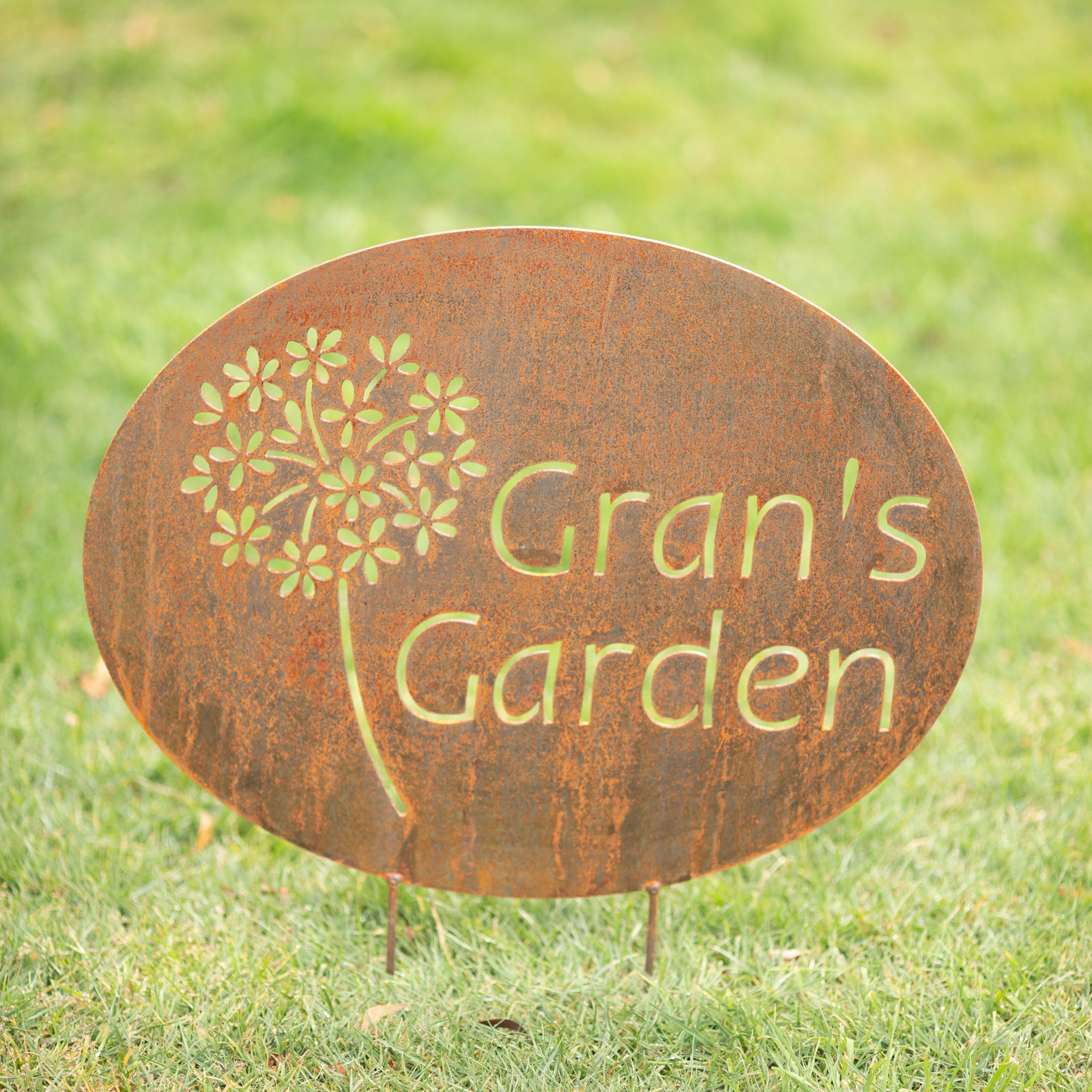 Hydrangea Oval Garden Sign | Gravelly Beach Metalworks