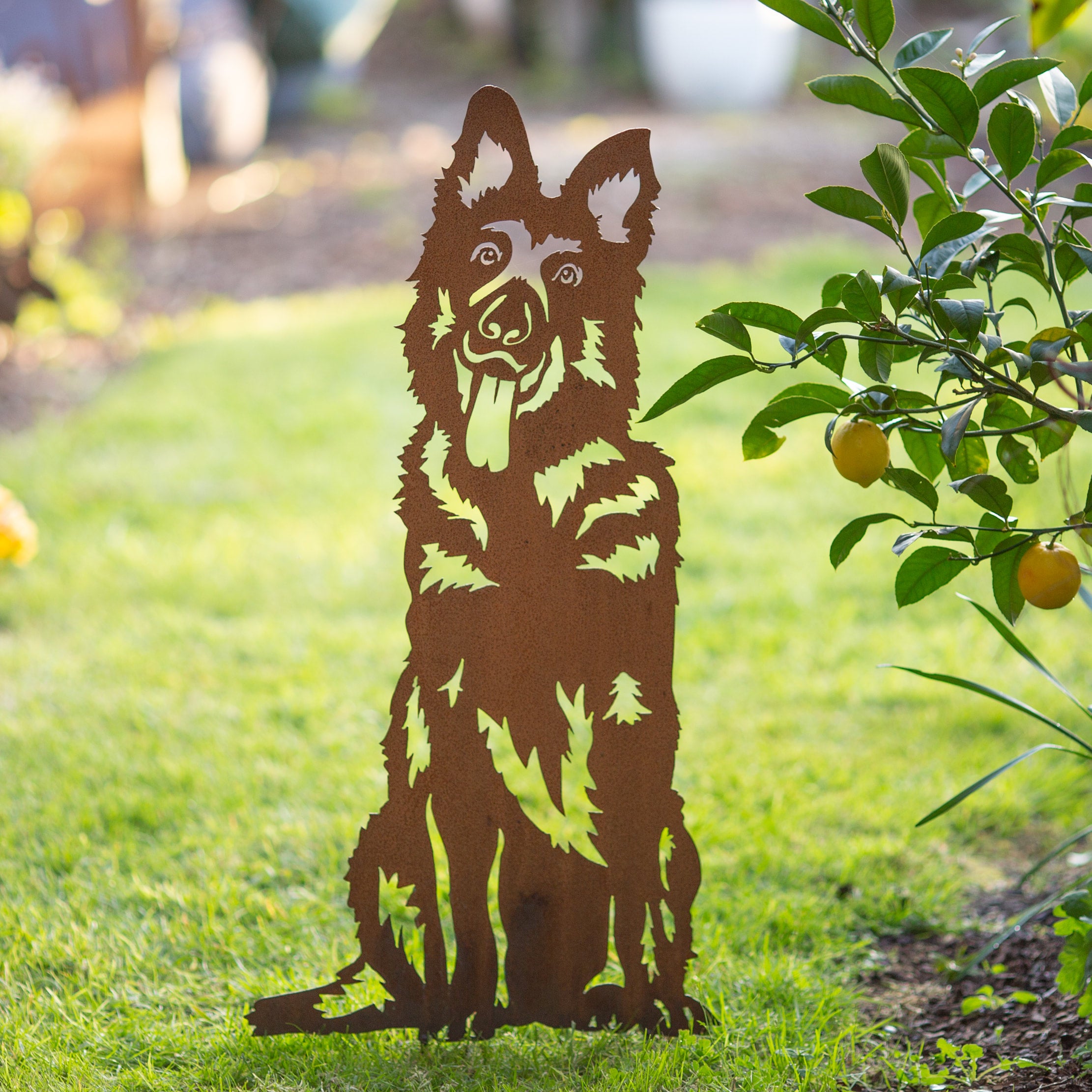 Rusty Garden Metal Art Sculpture, German Shepherd, Pet | Gravelly Beach ...