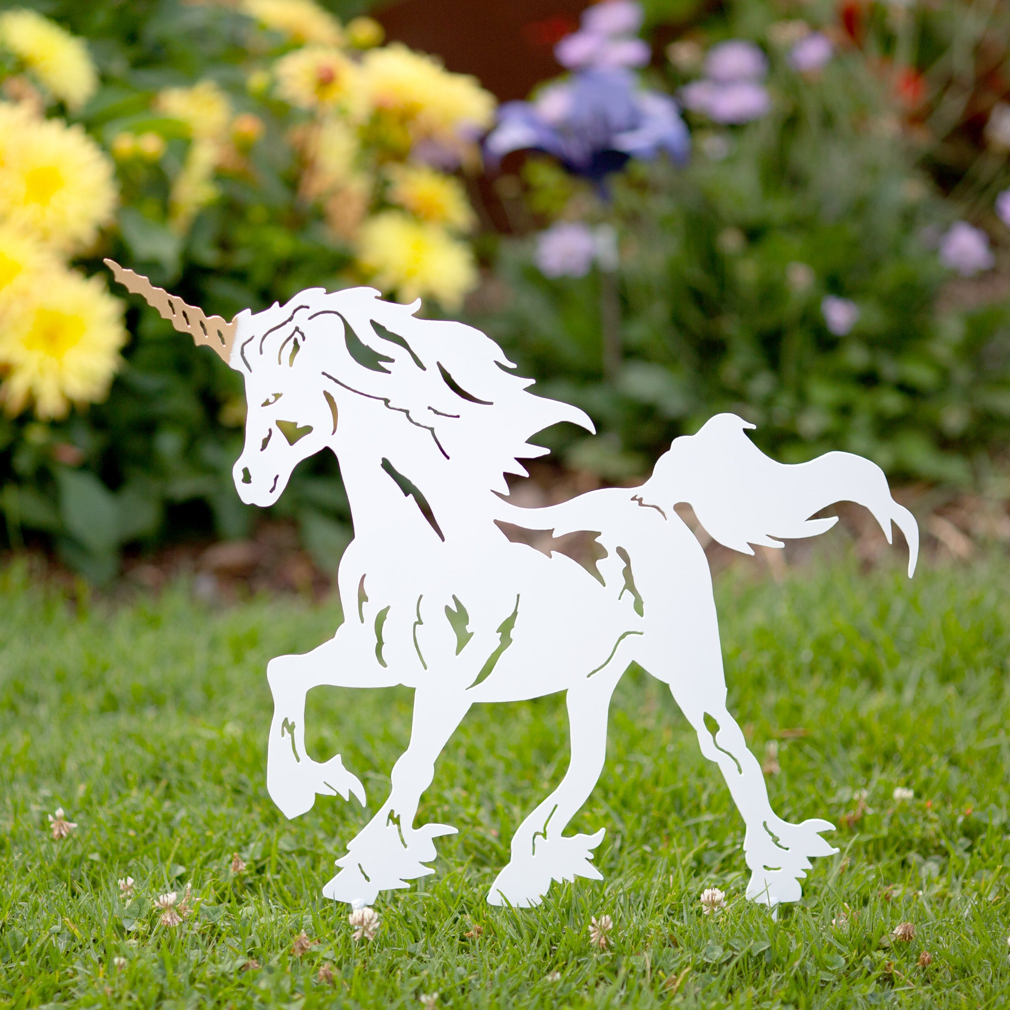 Unicorn Metal Garden Art Sculpture | Gravelly Beach Metalworks