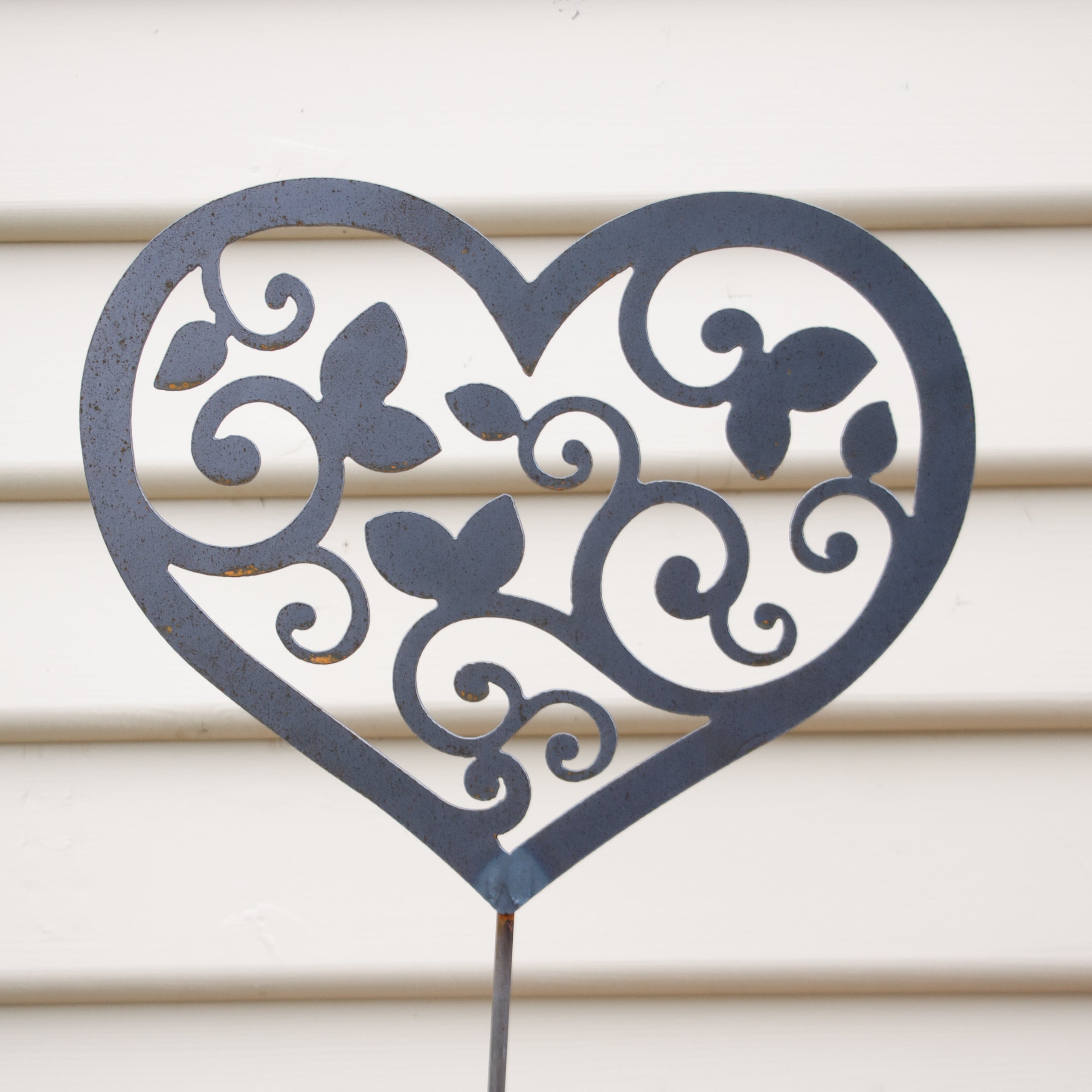 Hearts and Love Themed Rusty Metal Garden Art | Gravelly Beach Metalworks