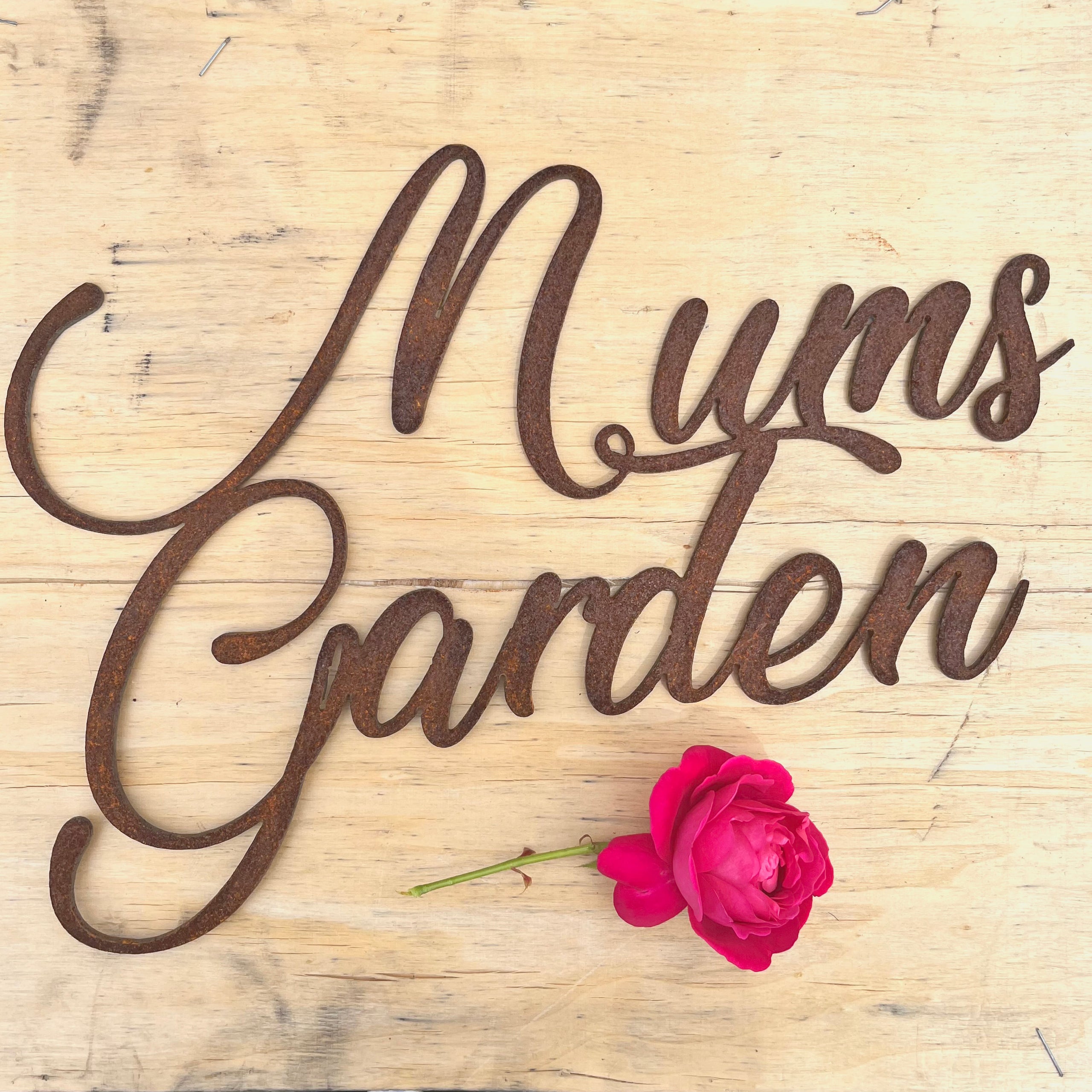 Cursive Name CUSTOM Garden Signs Metal | Gravelly Beach Metalworks